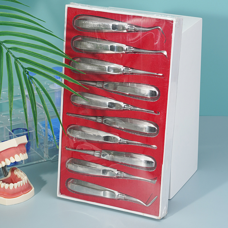 10Pcs/kit Dental Elevator Set Teeth Extraction Tooth Extracting Forceps ...