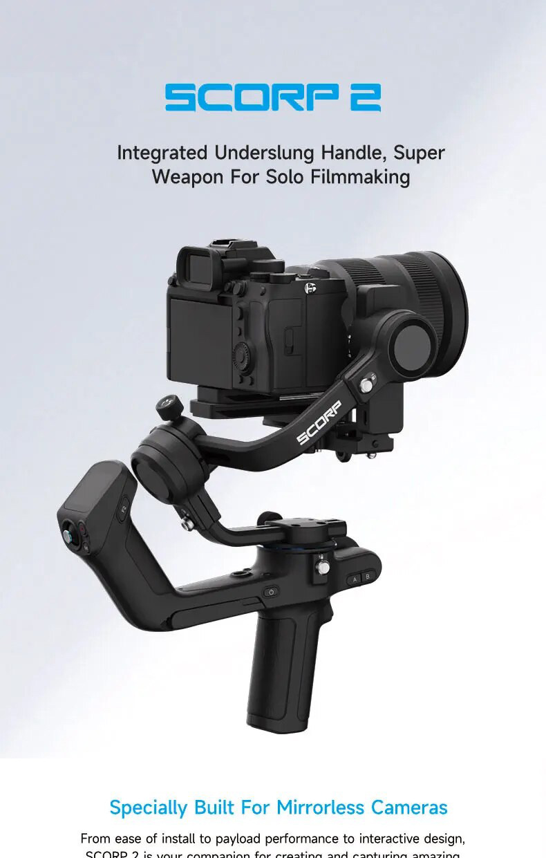 FeiyuTech SCORP 2 Camera Gimbal Stabilizer Built-in AI Tracker Upgrade ...