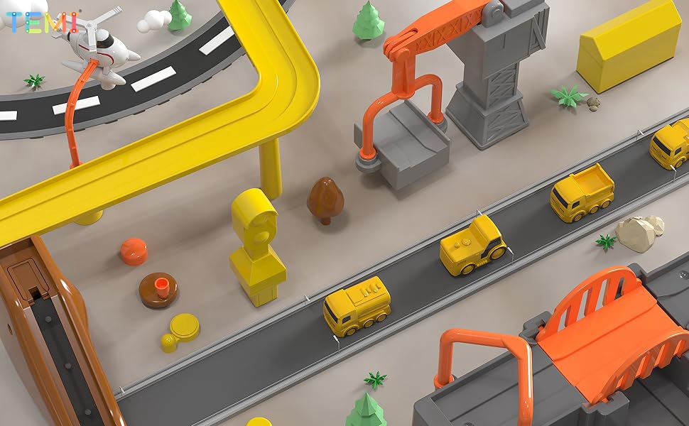 TEMI Adventure Car Race Rail Track [4 Cars] Toy City Rescue Educational ...