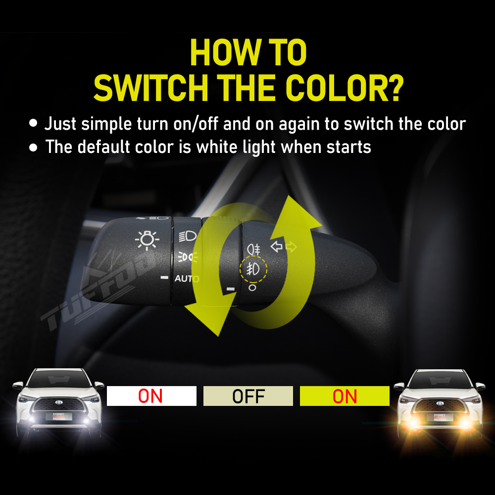 TUFFOO 1Pair Dual Color L1B LED Fog Light Bulb 14000LM For HONDA City ...