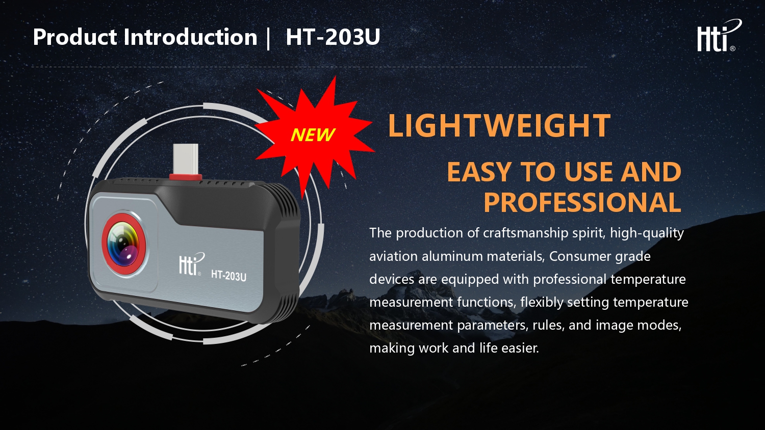 HTI -20°C~550°C HT-203U 256*192 Pixels Thermal Imager 25Hz Infrared Camera PCB Circuit Repair ...