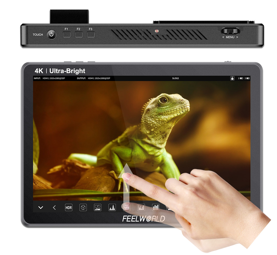 FEELWORLD LUT11S 10.1 Inch 2000nit Ultra Bright SDI Touch Screen DSLR ...