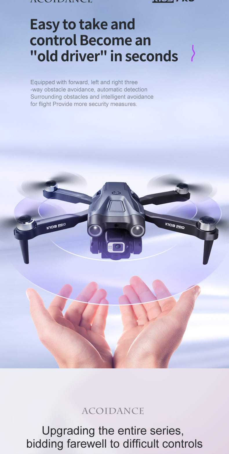 K103 PRO Drone 4K HD Camera Brushless Motor FPV Aerial UAV Flow Positioning Obstacle Avoidance ...