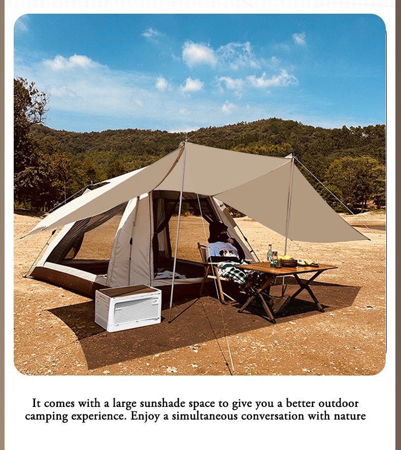 Outdoor Flysheet Tent Auto Khemah Camping Hiking Tents with Tarp UV ...