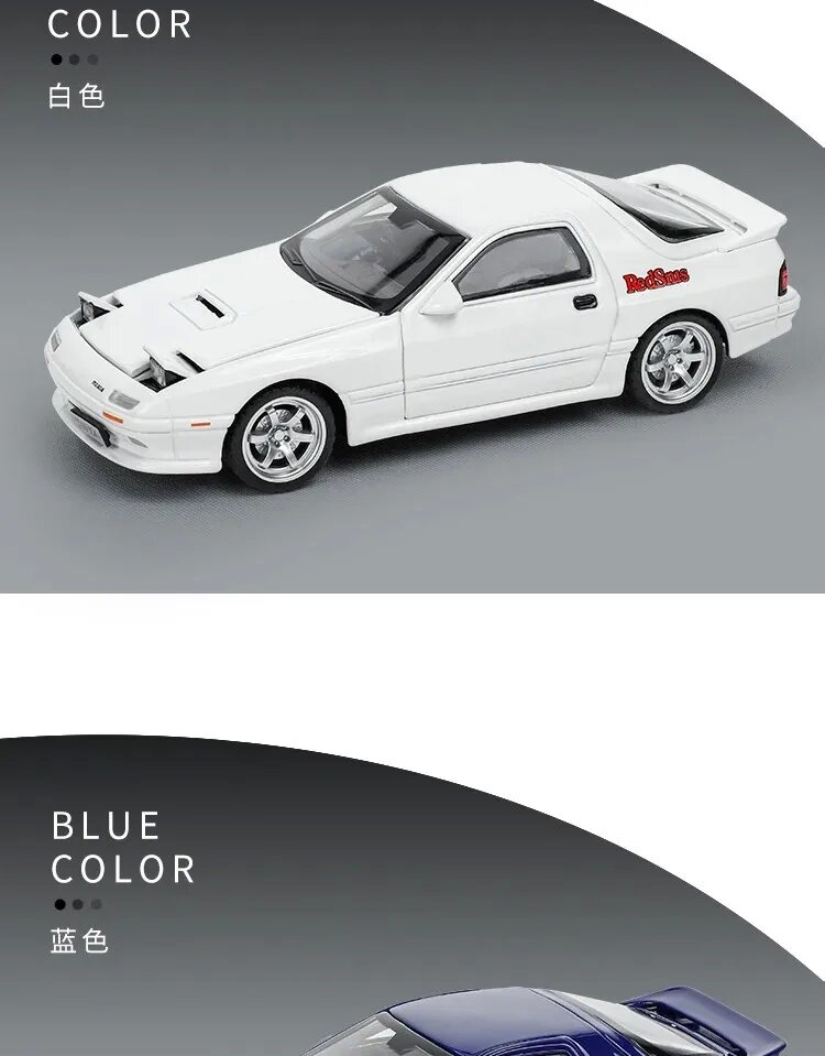 INITIAL D Diecast car 1:32 Mazda RX-7 FC JDM Coupe Car Models Alloy ...