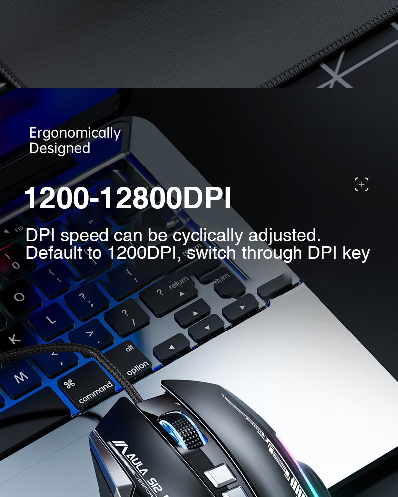 AULA S12Pro Wired Esports Game Mouse RGB Backlight Effect Customized ...