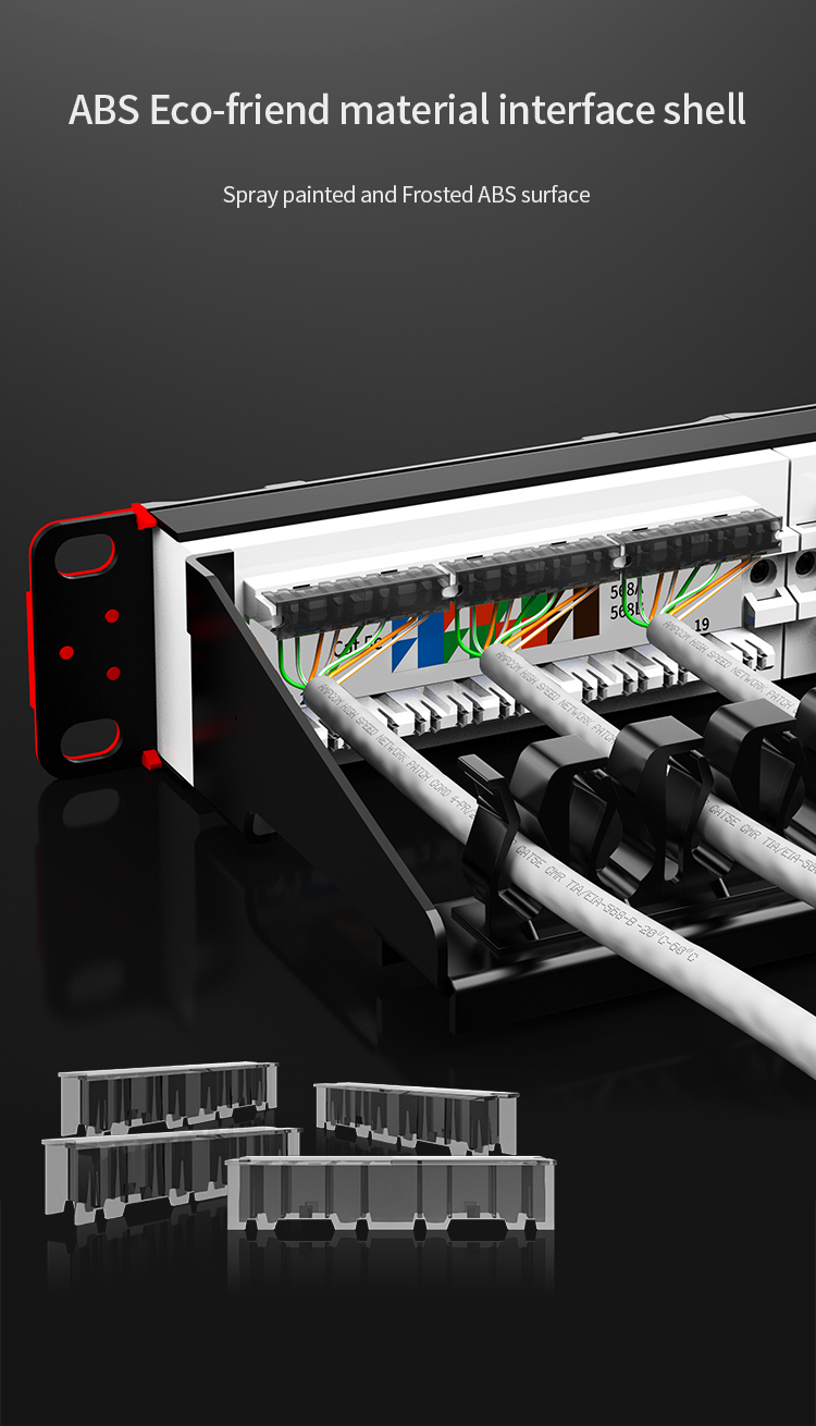 AMPCOM Premium Series CAT6 24 Ports Patch Panel, Rack Mount - 1U, 19 ...