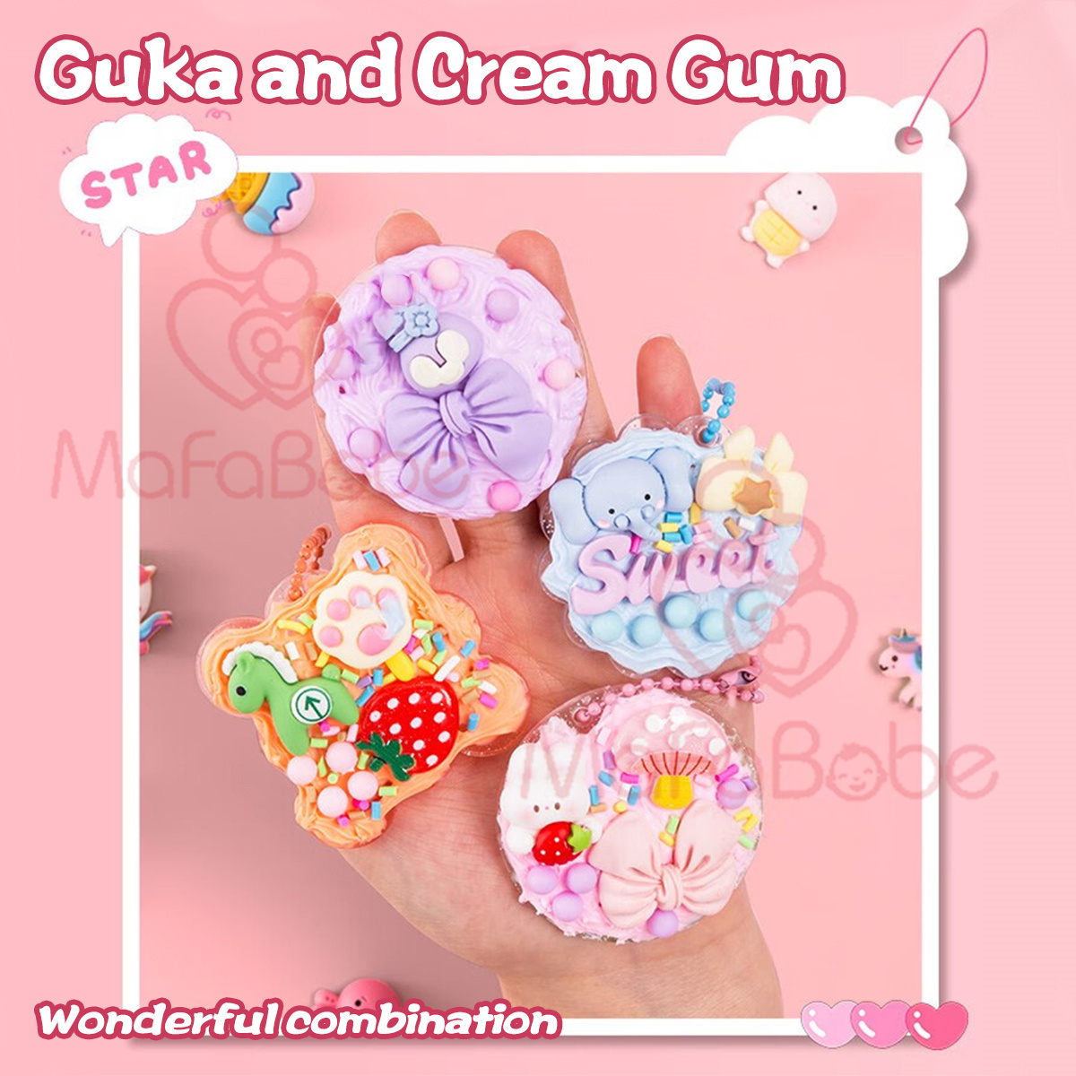 MaFaBabe 857/286 PCS Cream Guka Guka Set Sticker Guka Kuka Children's ...