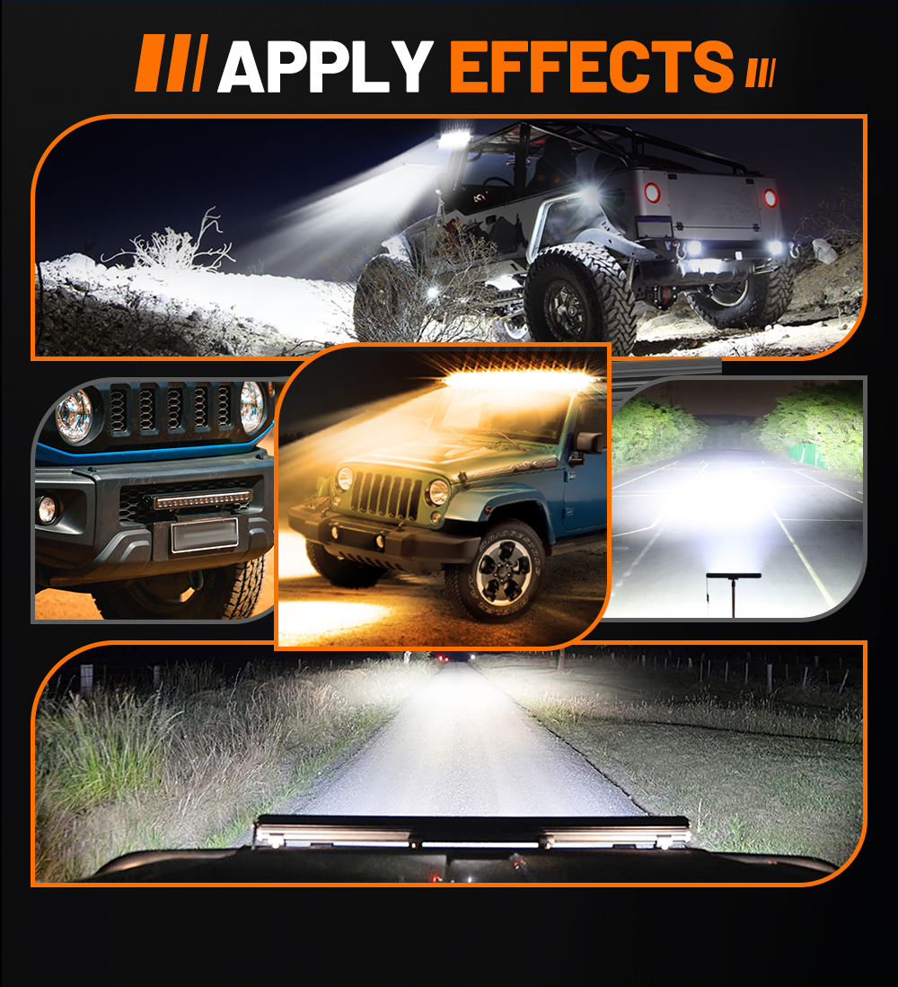 10inch 21inch 32inch Super Bright Led Light Bar Hood Reflector Combo ...