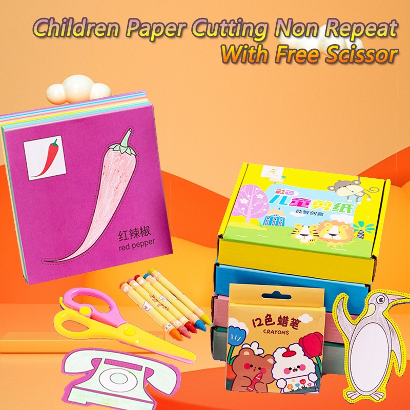 Paper Cutting Set Kids Scissor Craft Kit, Kid's DIY Scissor Skills ...