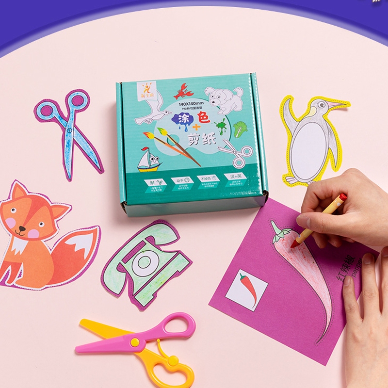 Paper Cutting Set Kids Scissor Craft Kit, Kid's DIY Scissor Skills ...