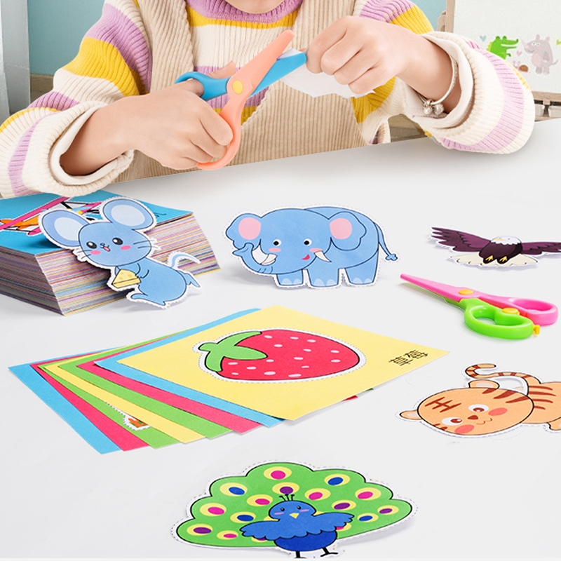 Paper Cutting Set Kids Scissor Craft Kit, Kid's DIY Scissor Skills ...