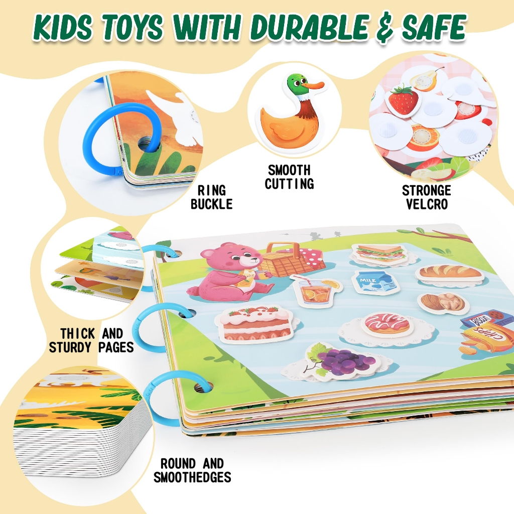 30 Pages Busy Book For Kids Educational Early Learning Sticker Book ...