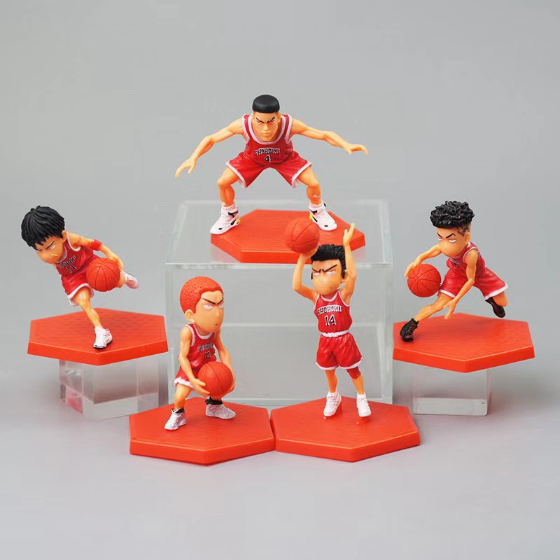 5Pcs/Set Anime Slam Dunk Figure Rukawa Kaede Sakuragi Hanamichi Akagi ...