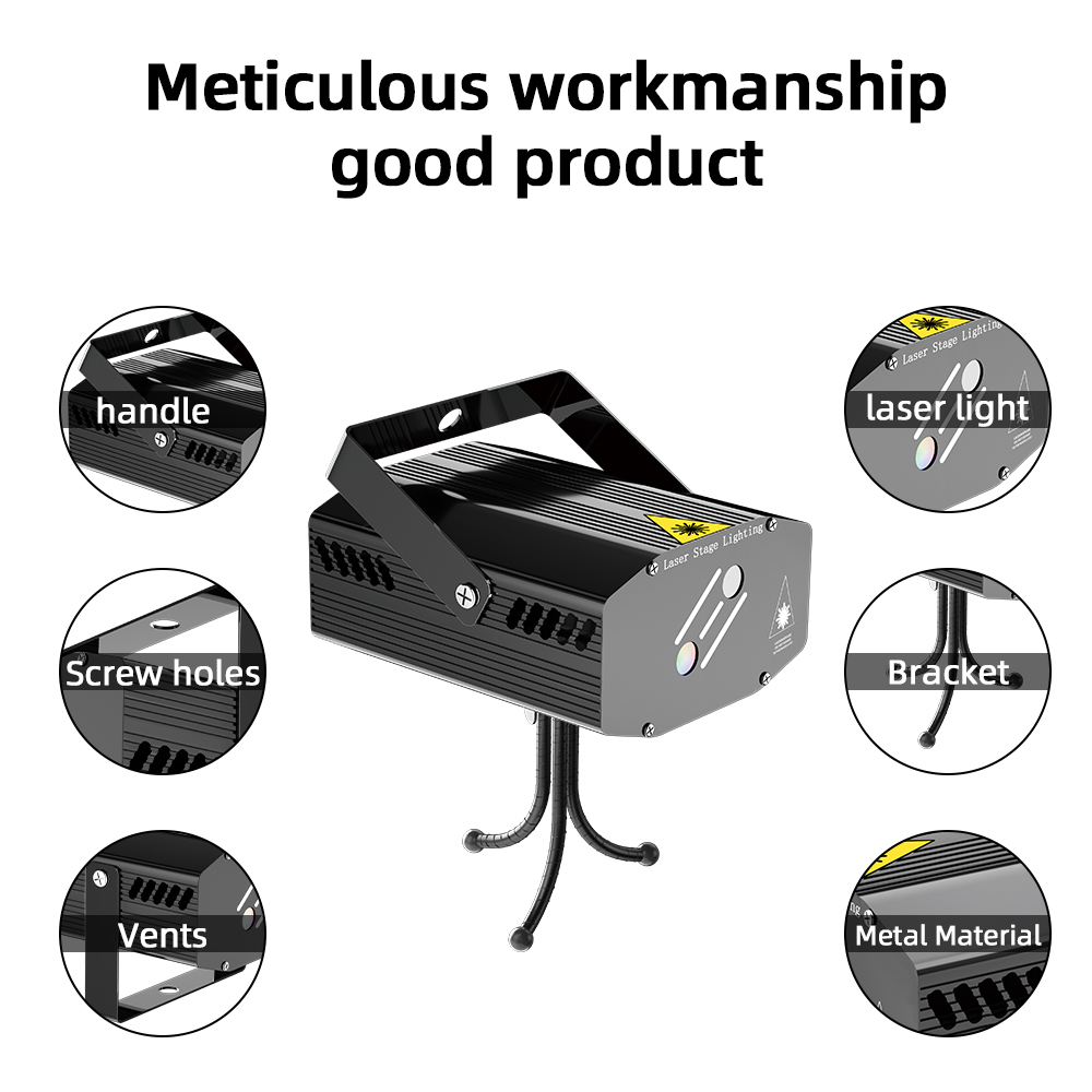 Mini Party Laser Projector Light - 32 Patterns DJ Disco Strobe with RGB ...