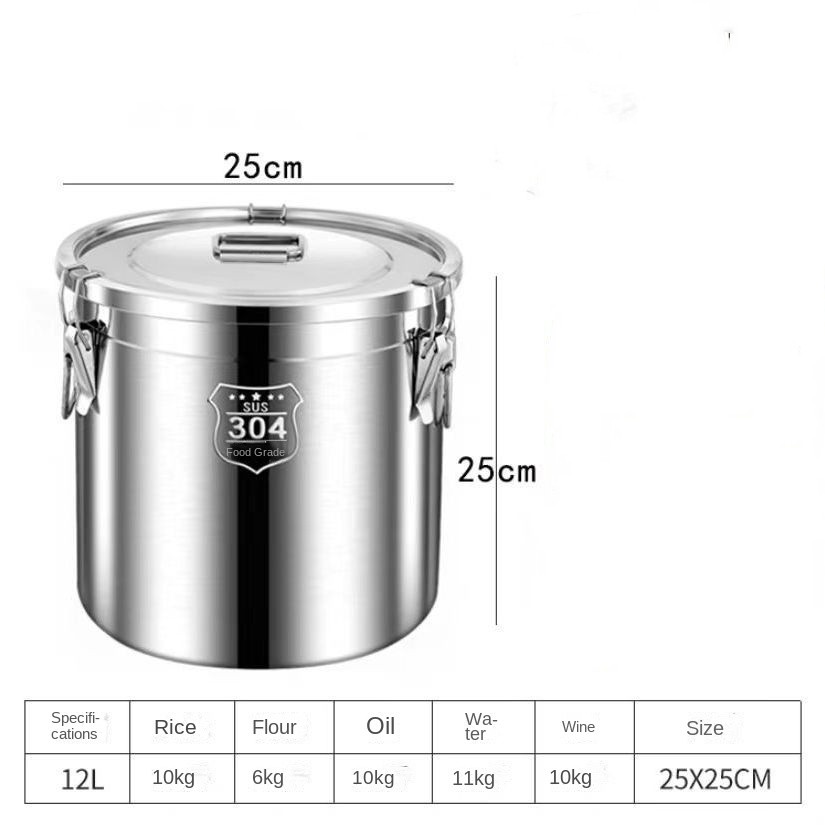304 Sealed Barrel Extra Thick Stainless Steel Rice Barrel Insect-Proof ...