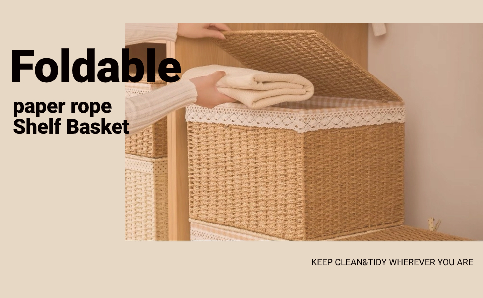 Ready Stock⚫SONDER⚫ Foldable Storage Basket with Lid & Handle for ...