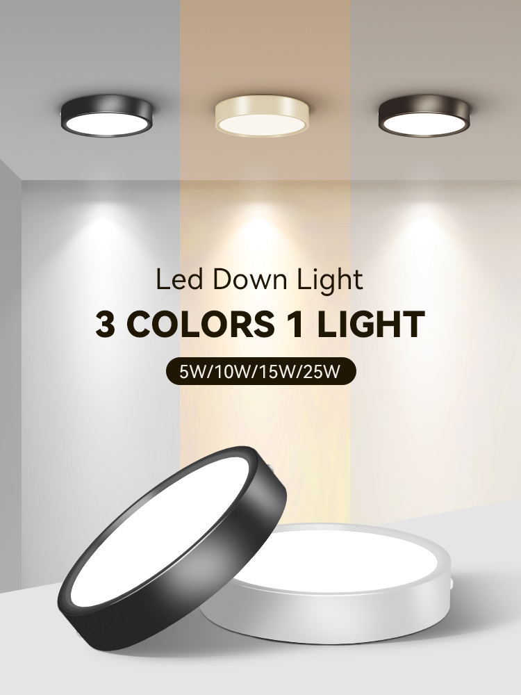 CANMEIJIA Tri-color Downlight Led Lampu Spot Light Surface Mount 5W 10W ...