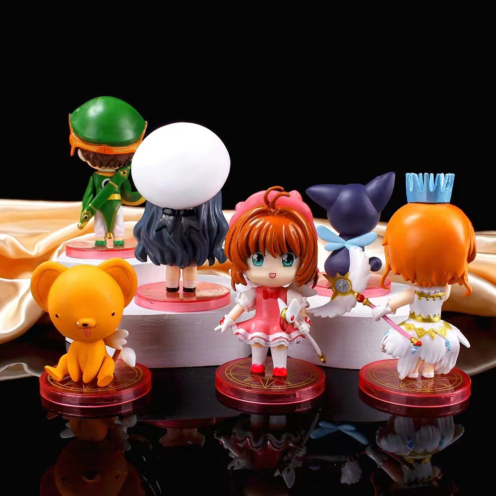 6Pcs/Set 10cm Anime Card Captor Sakura Figure Kinomoto Sakura Cerberus ...