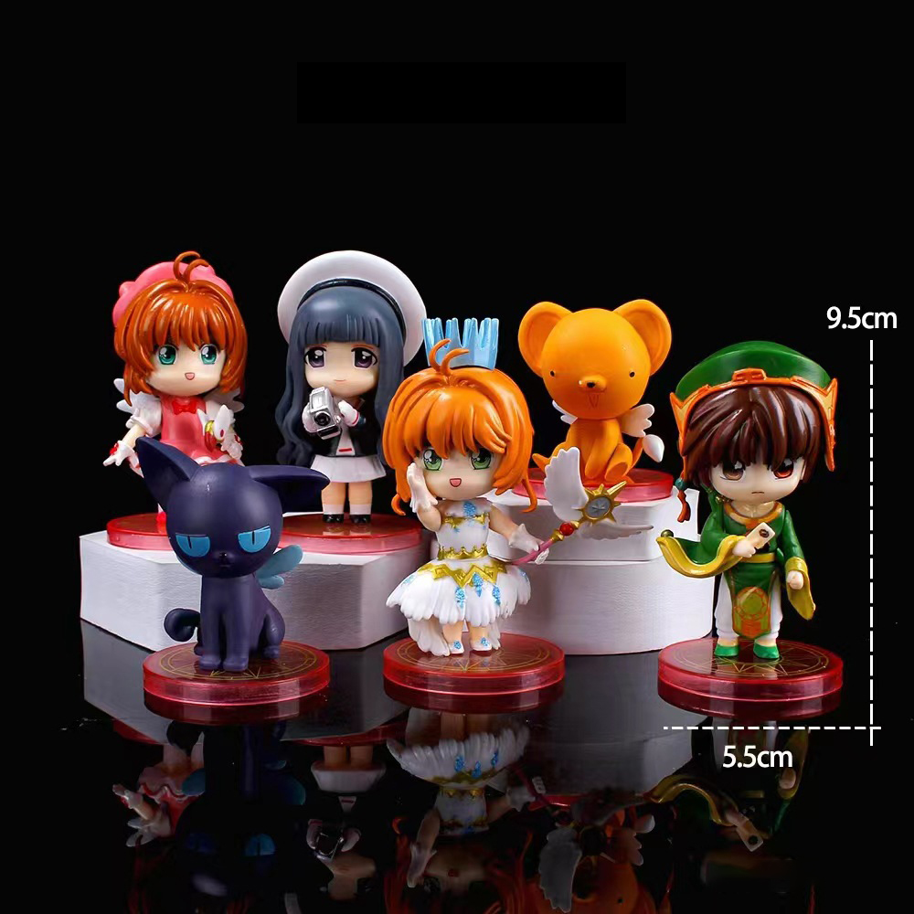 6Pcs/Set 10cm Anime Card Captor Sakura Figure Kinomoto Sakura Cerberus ...