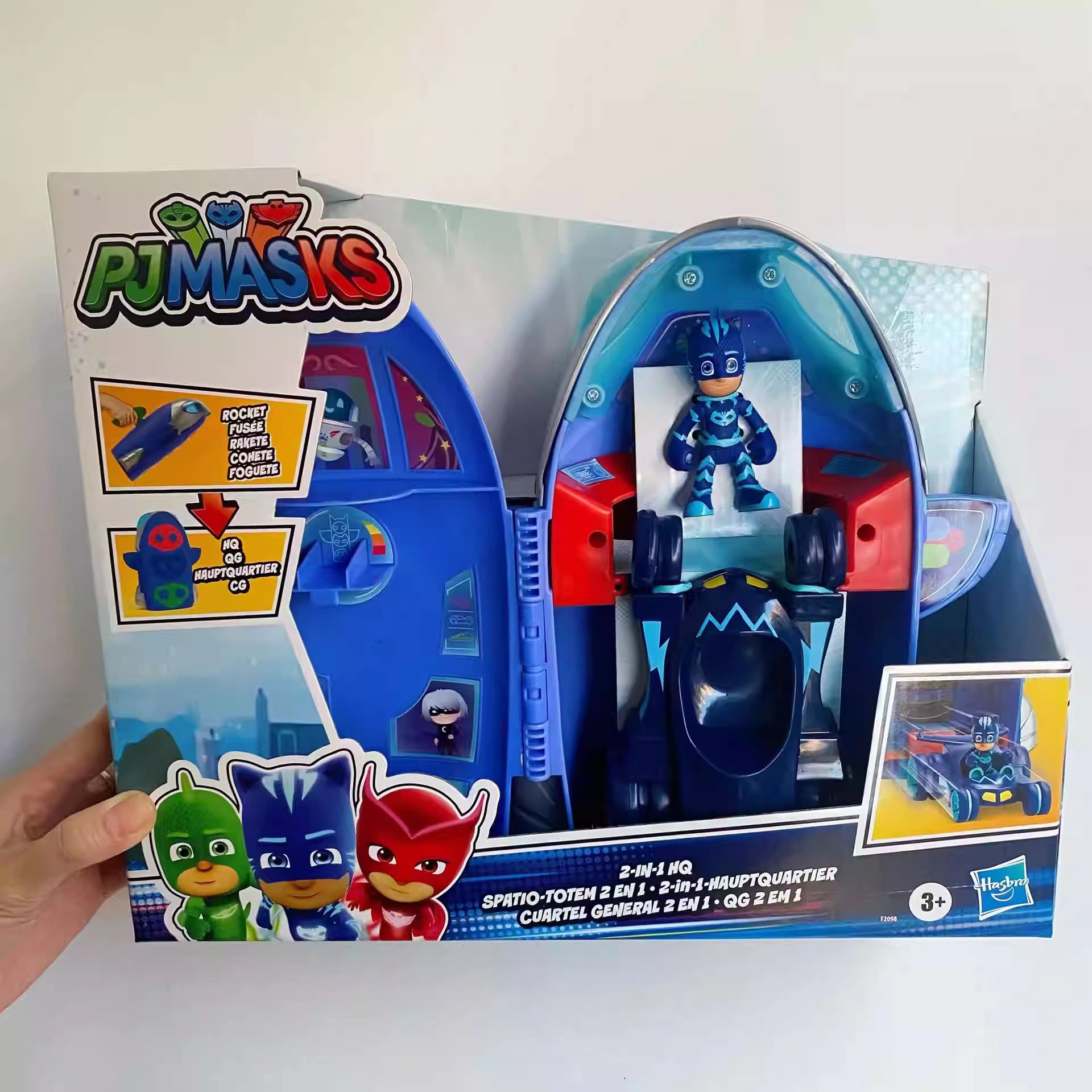 PJ Masks 2-in-1 HQ Playset, Headquarters and Rocket Preschool Toy ...