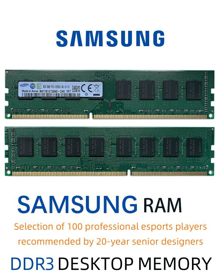 Samsung DDR3 Ram PC 4GB 8GB DDR3 1333Mhz 2RX8 PC3-10600U Desktop Memory ...