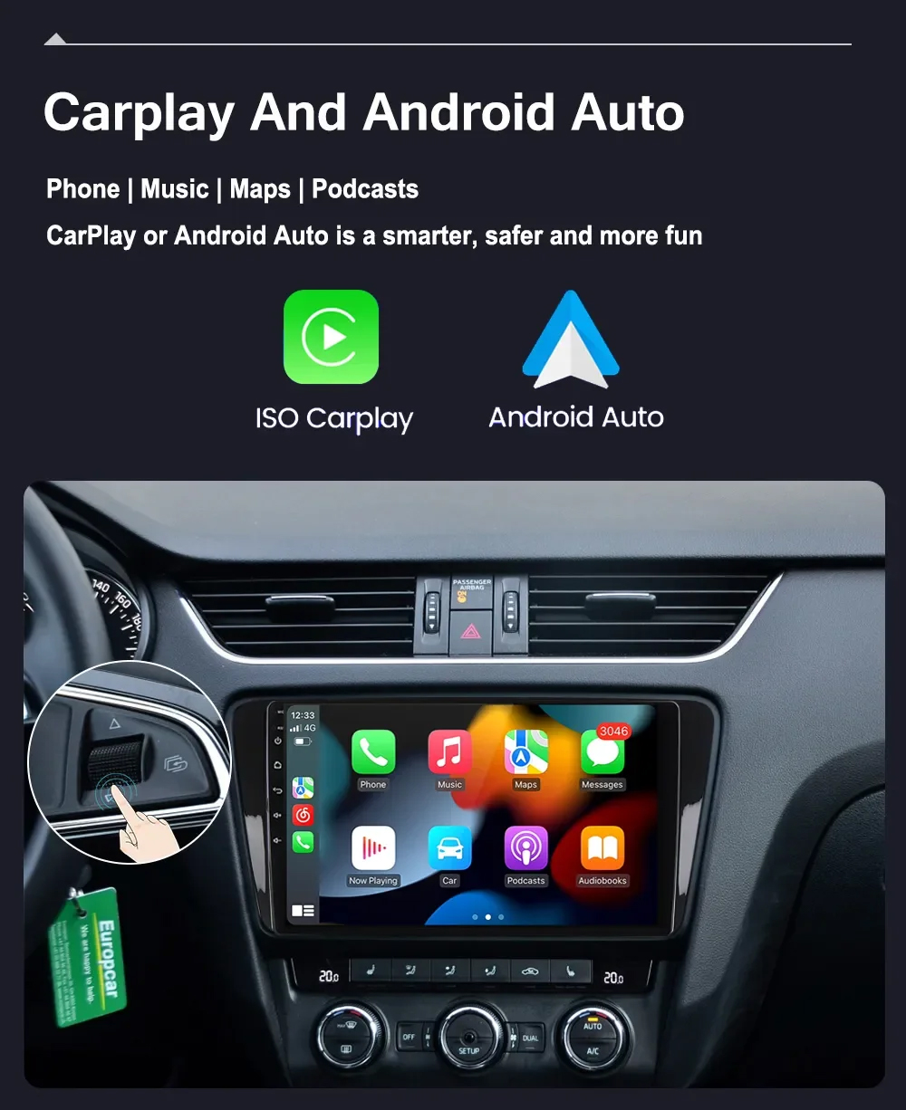Free Camera Android 13 Car Android Player 【4GB RAM+64GB ROM】octa-co ...