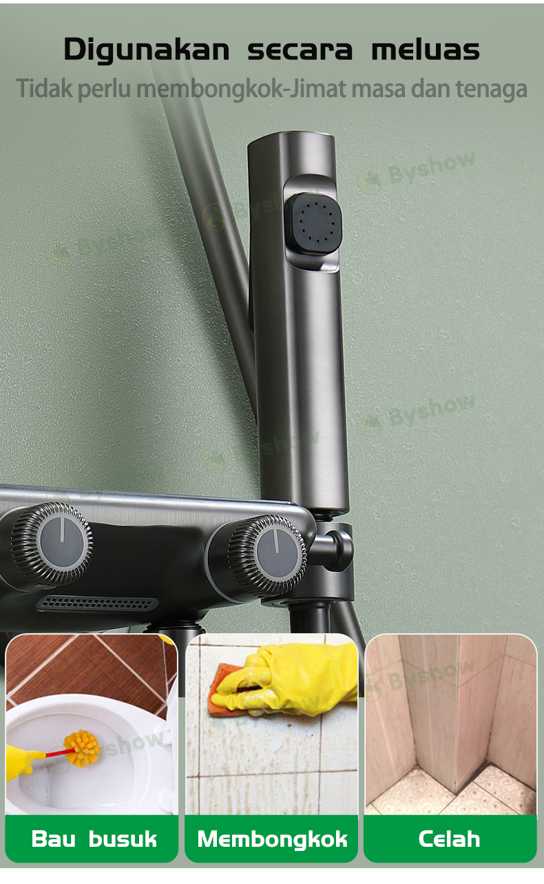 【Byshow】🔥Malaysia In Stock🔥 Toilet Bidet Spray Gun black Head Handheld ...