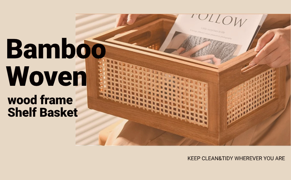 Ready Stock⚫SONDER⚫Nordic Style Rattan Storgae Basket Hand-Woven Wood ...