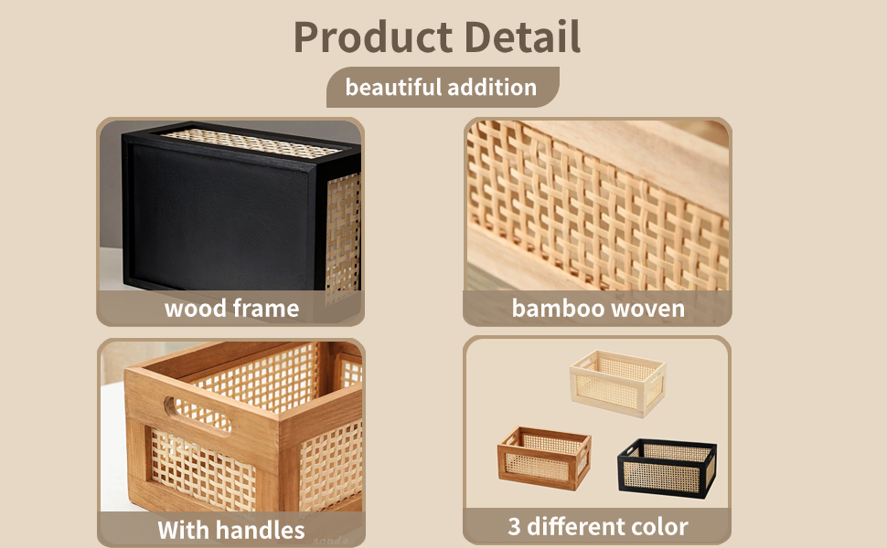 Ready Stock⚫SONDER⚫Nordic Style Rattan Storgae Basket Hand-Woven Wood ...