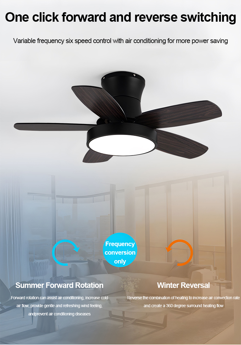 42/48 Inch Wooden Ceiling Fan With Light Strong Winds 6 Speeds Ceiling ...