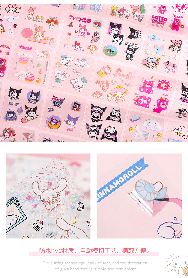 100 Pieces Boxed Notebook Stickers Cute Cartoon Students Girls Children ...