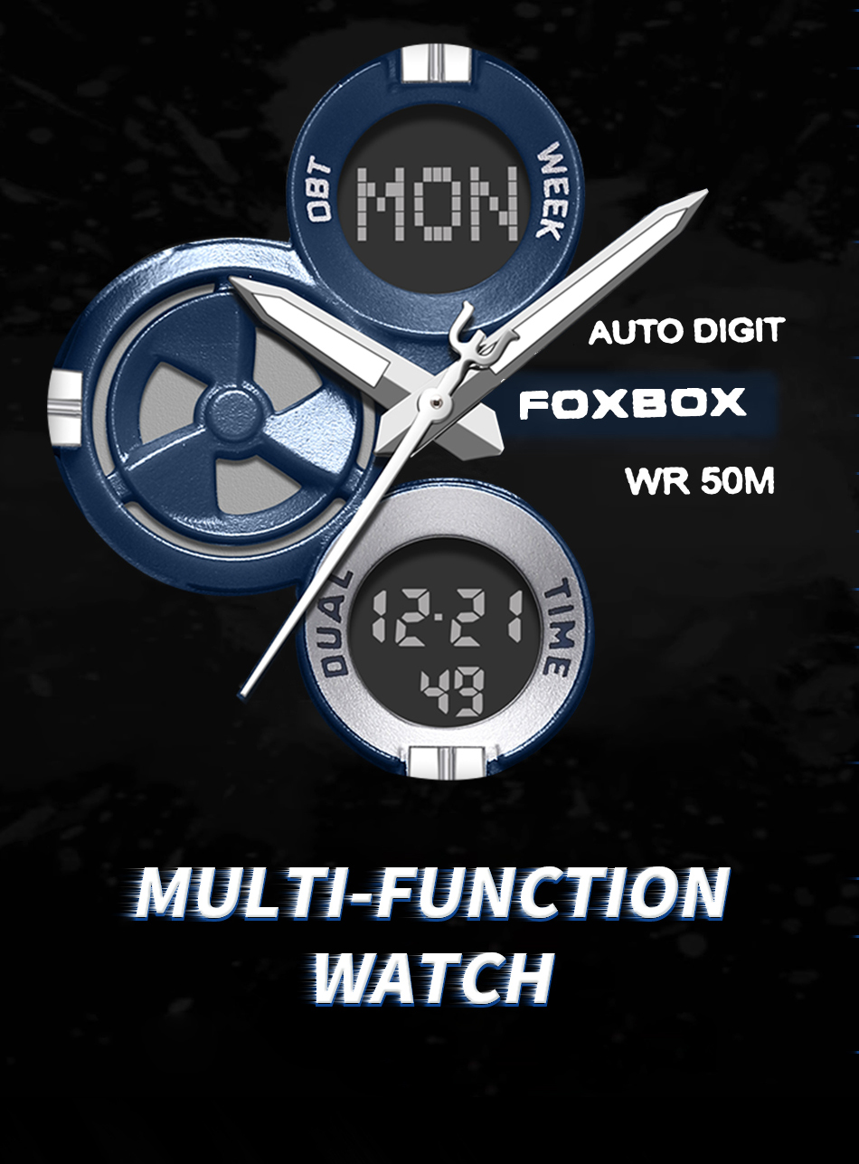 FOXBOX New LED Digital Sport Watches For Men Luxury Brand Quartz ...