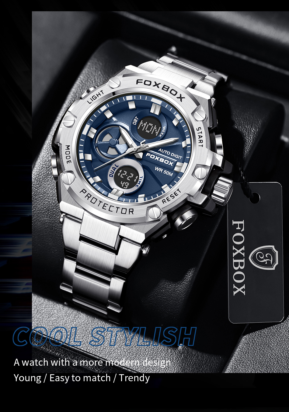 FOXBOX New LED Digital Sport Watches For Men Luxury Brand Quartz ...