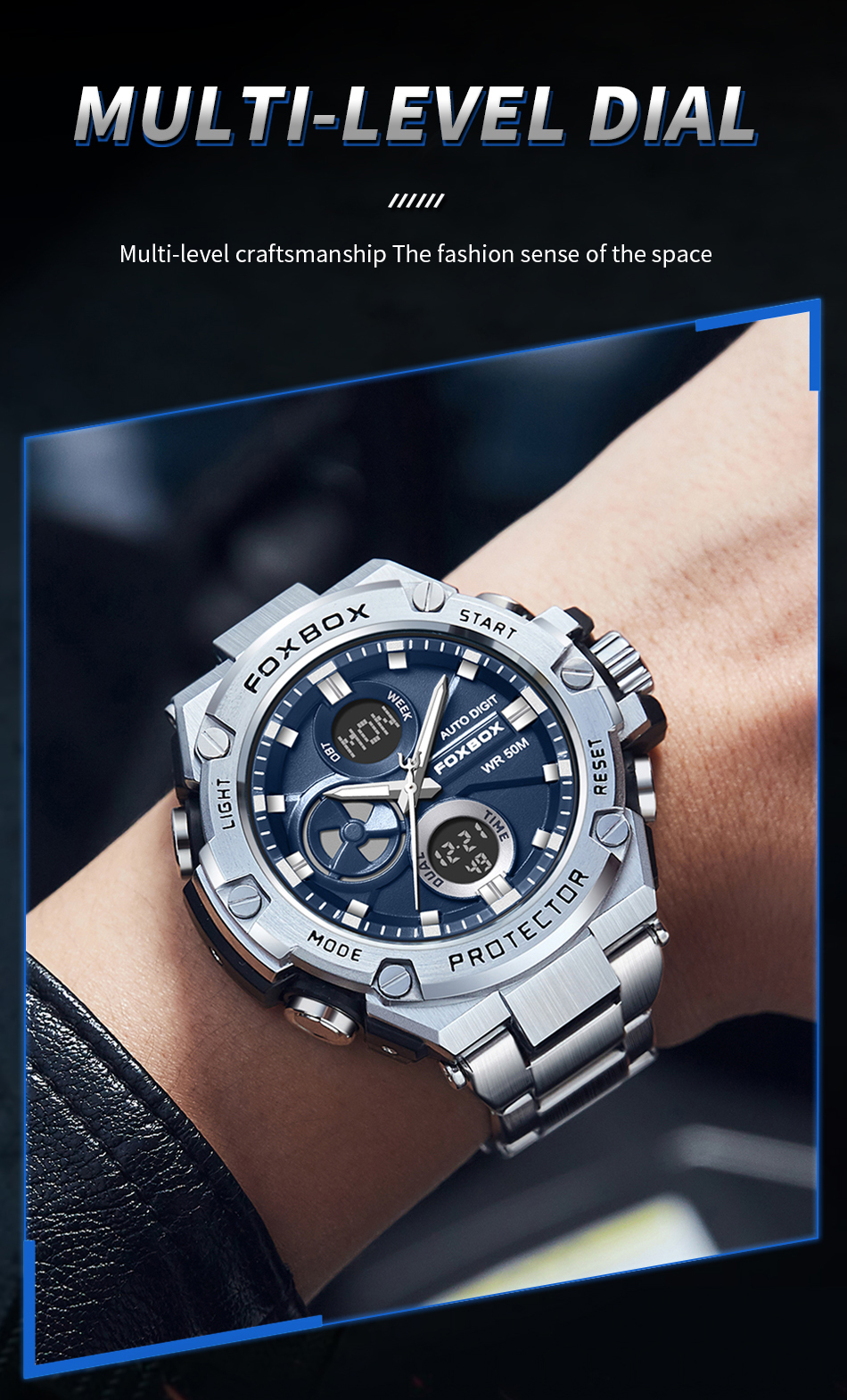 FOXBOX New LED Digital Sport Watches For Men Luxury Brand Quartz ...