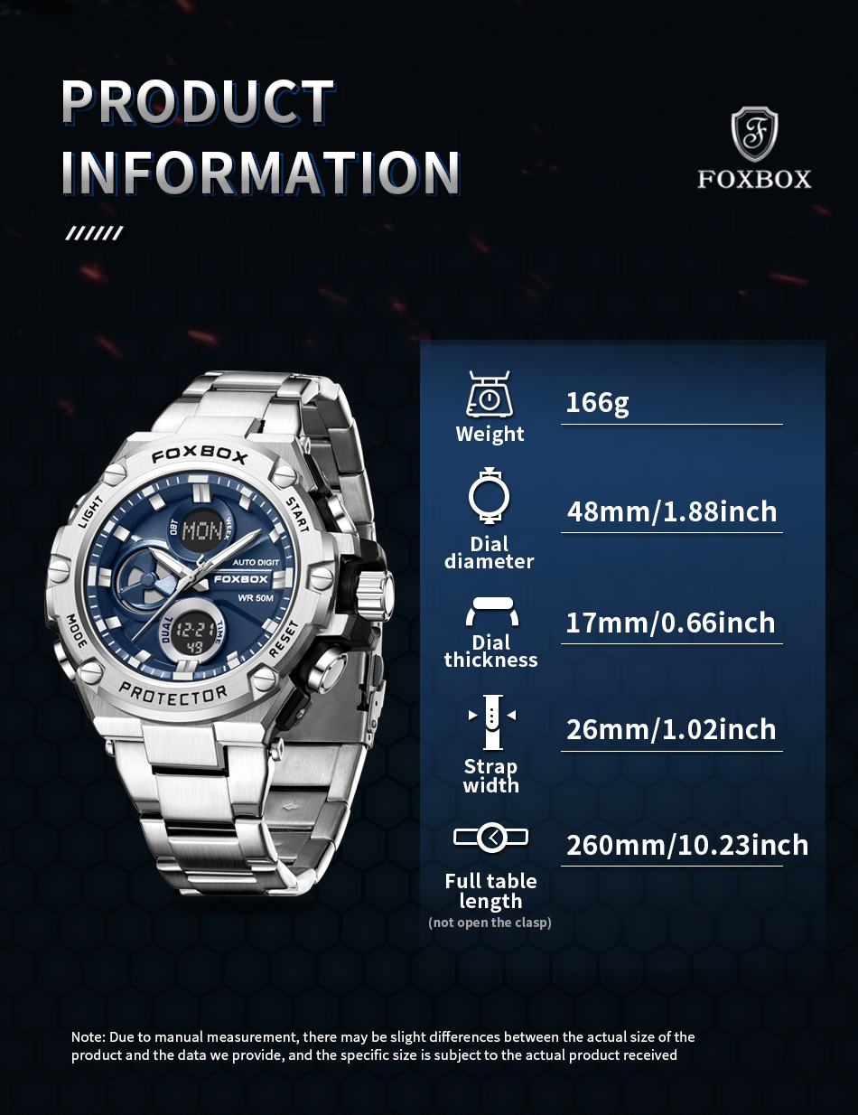 FOXBOX New LED Digital Sport Watches For Men Luxury Brand Quartz ...