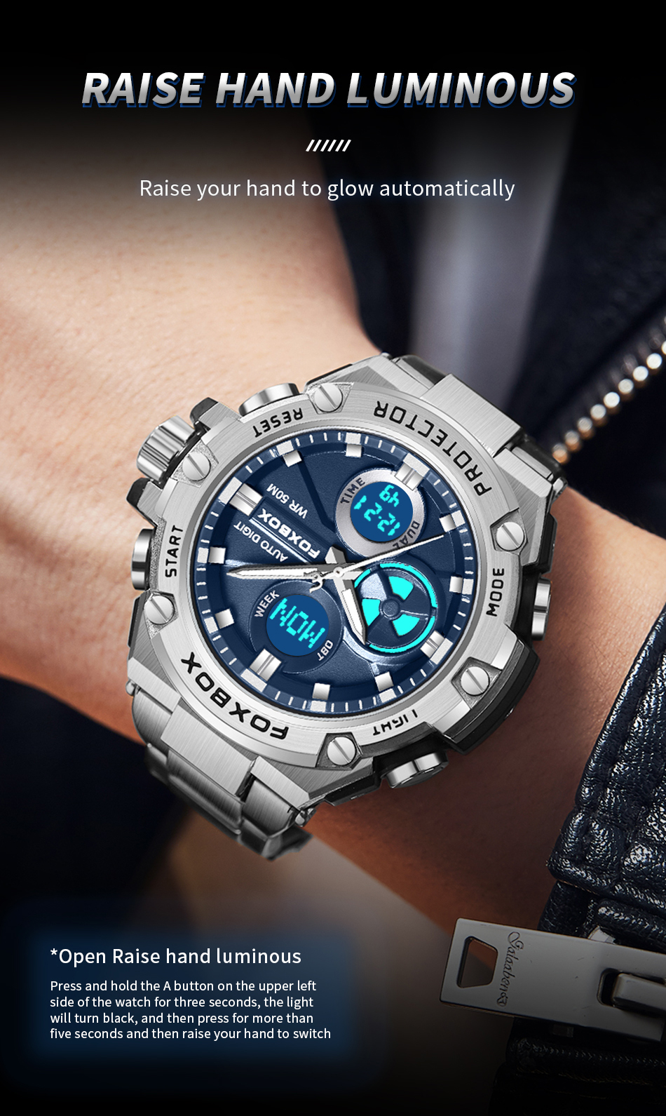 FOXBOX New LED Digital Sport Watches For Men Luxury Brand Quartz ...