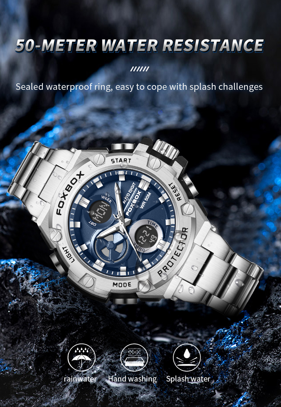 FOXBOX New LED Digital Sport Watches For Men Luxury Brand Quartz ...