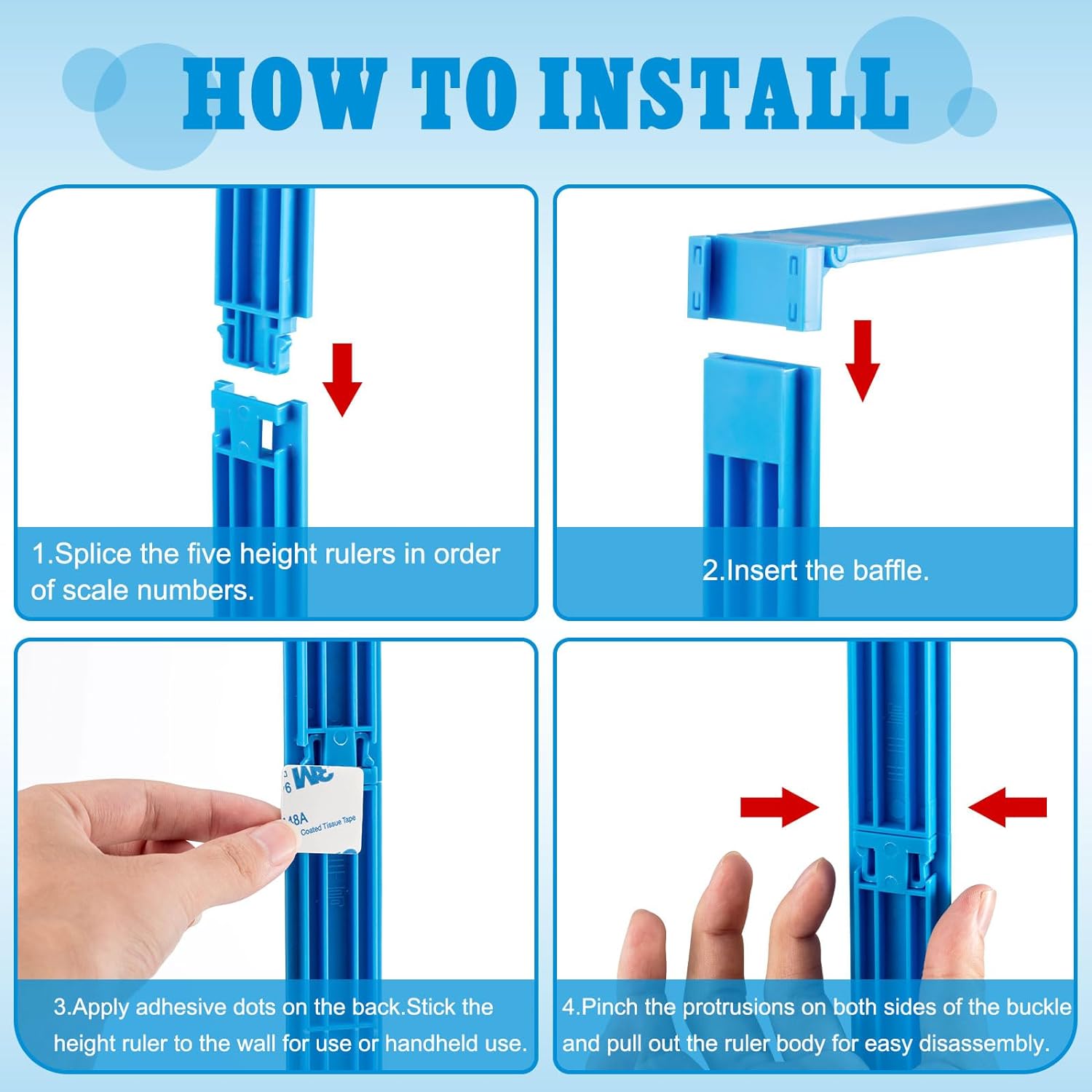 🔥Local Stock🔥 Foldable Height Chart Ruler 0-200cm Height Measurement ...