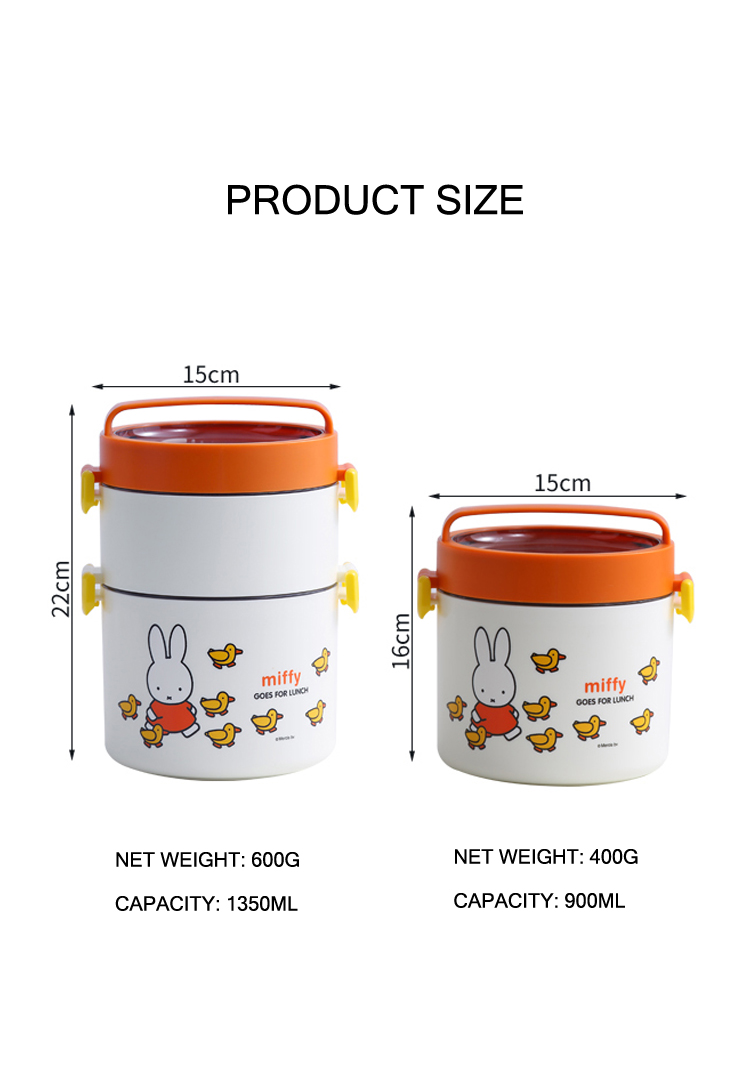 Miffy Insulated Lunch Box Set Double-Layer Large-Capacity Set of 3/4 | Shopee Malaysia