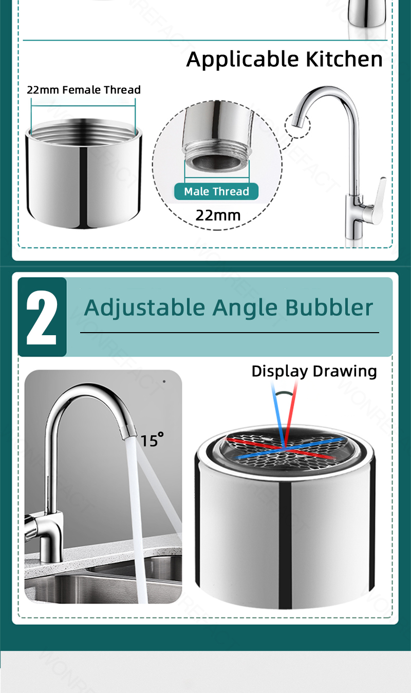 Faucet Bubbler Kitchen Faucet Aerator Bathroom Household Diffuser Tap ...