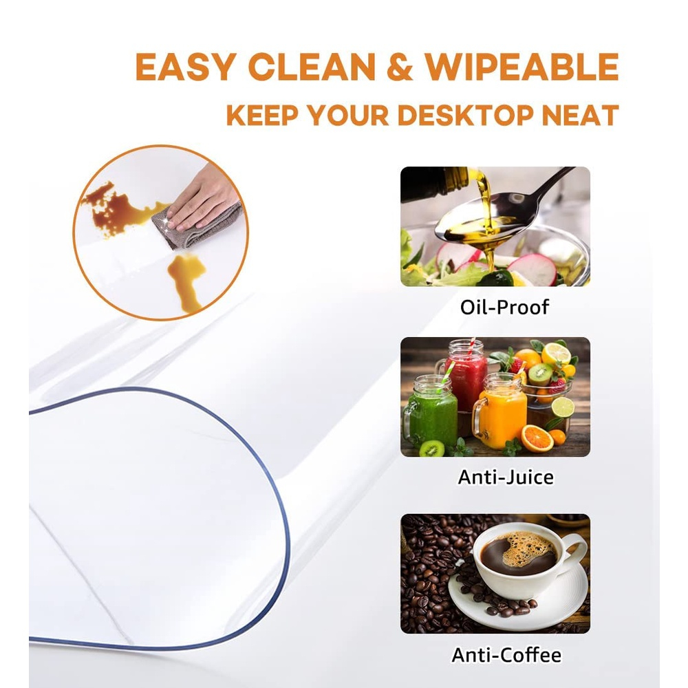 3mm PVC Transparent table mat plastic table cover table top protector ...