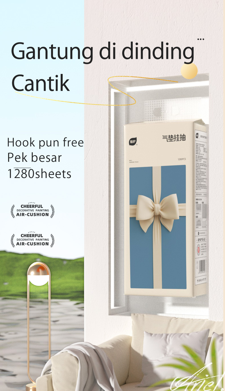 [6PCS]Botare Bow Cute AIR-cushion tissue 4 layers hanging tissue ...