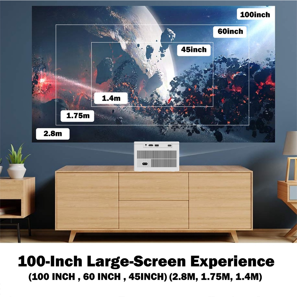 EXPOSE Bluetooth FHD 4K Portable Mini Projector For Phone For Classroom ...