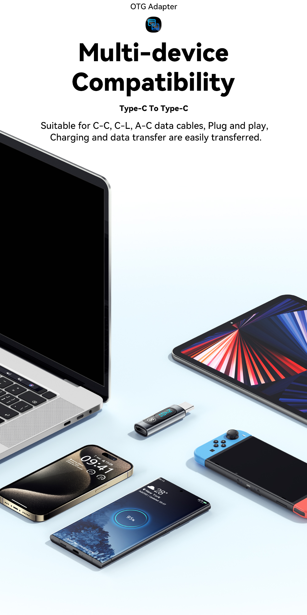 Essager Type C To Type C 240W power test adapter supports data ...