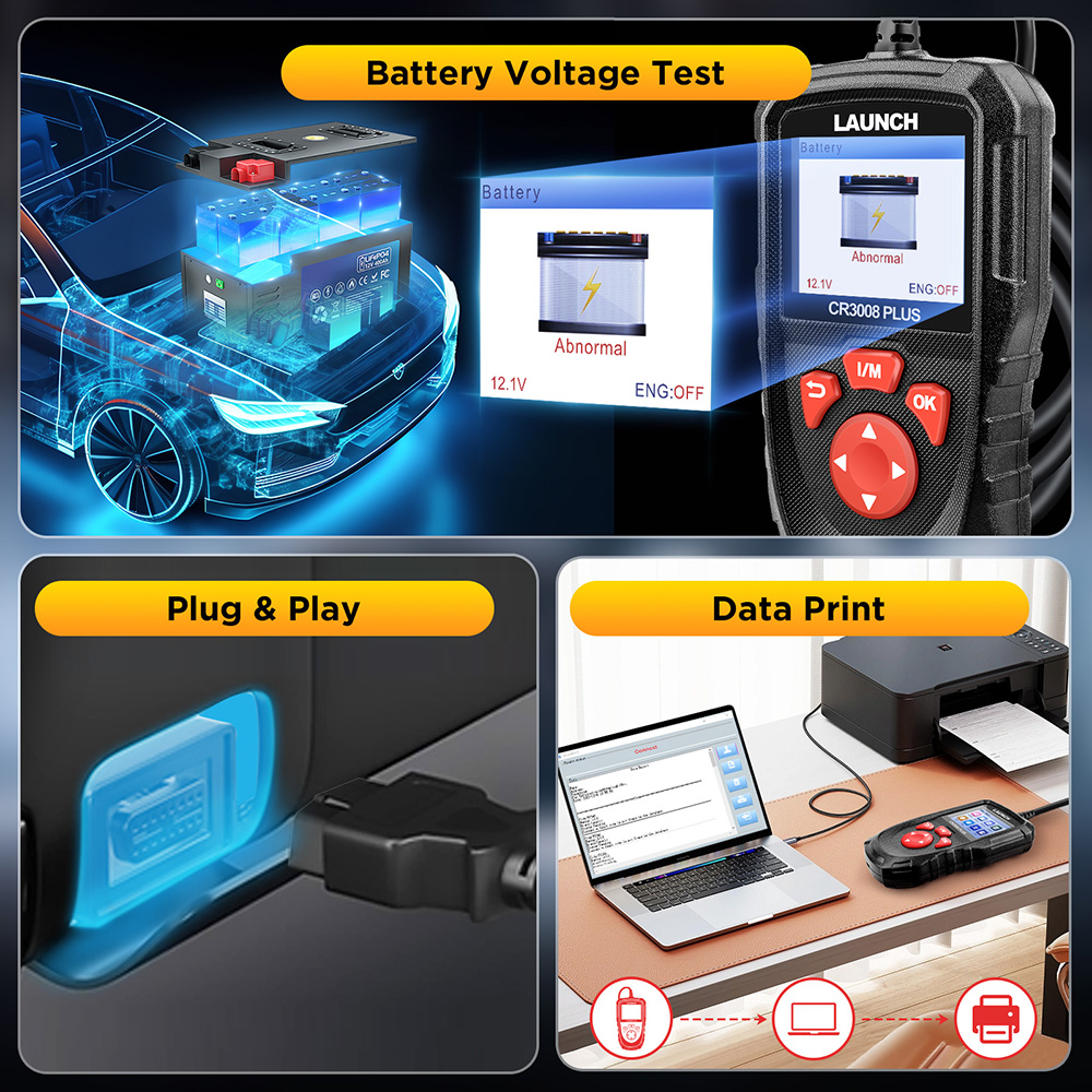 LAUNCH Professional OBD2 Scanner Diagnostic Tool CR3008 Plus,One-Key I ...