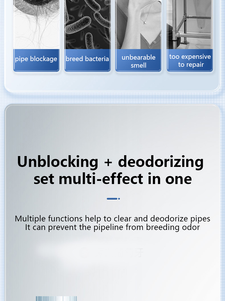 Dissolve 1000 types of blockages HB Pipe Cleaner drain clog remove clog ...
