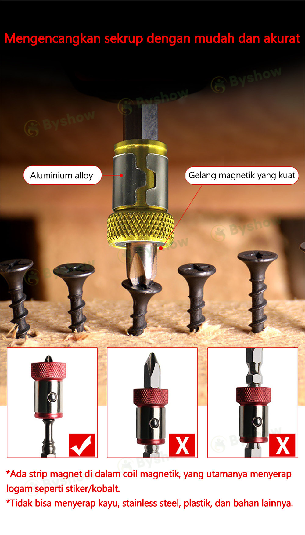 【Byshow】🔥Malaysia In Stock🔥Screwdriver Magnetic Bit Holder Alloy ...
