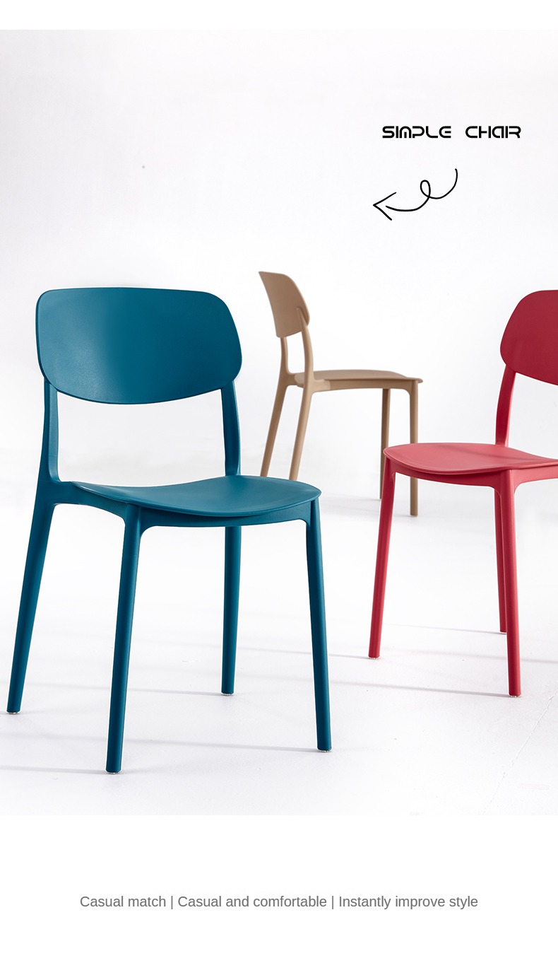 Nordic Candy Chairs Plastic Chairs Stackable Coffee Chairs Dining ...