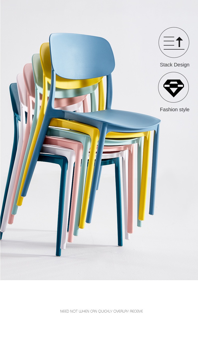 Nordic Candy Chairs Plastic Chairs Stackable Coffee Chairs Dining ...